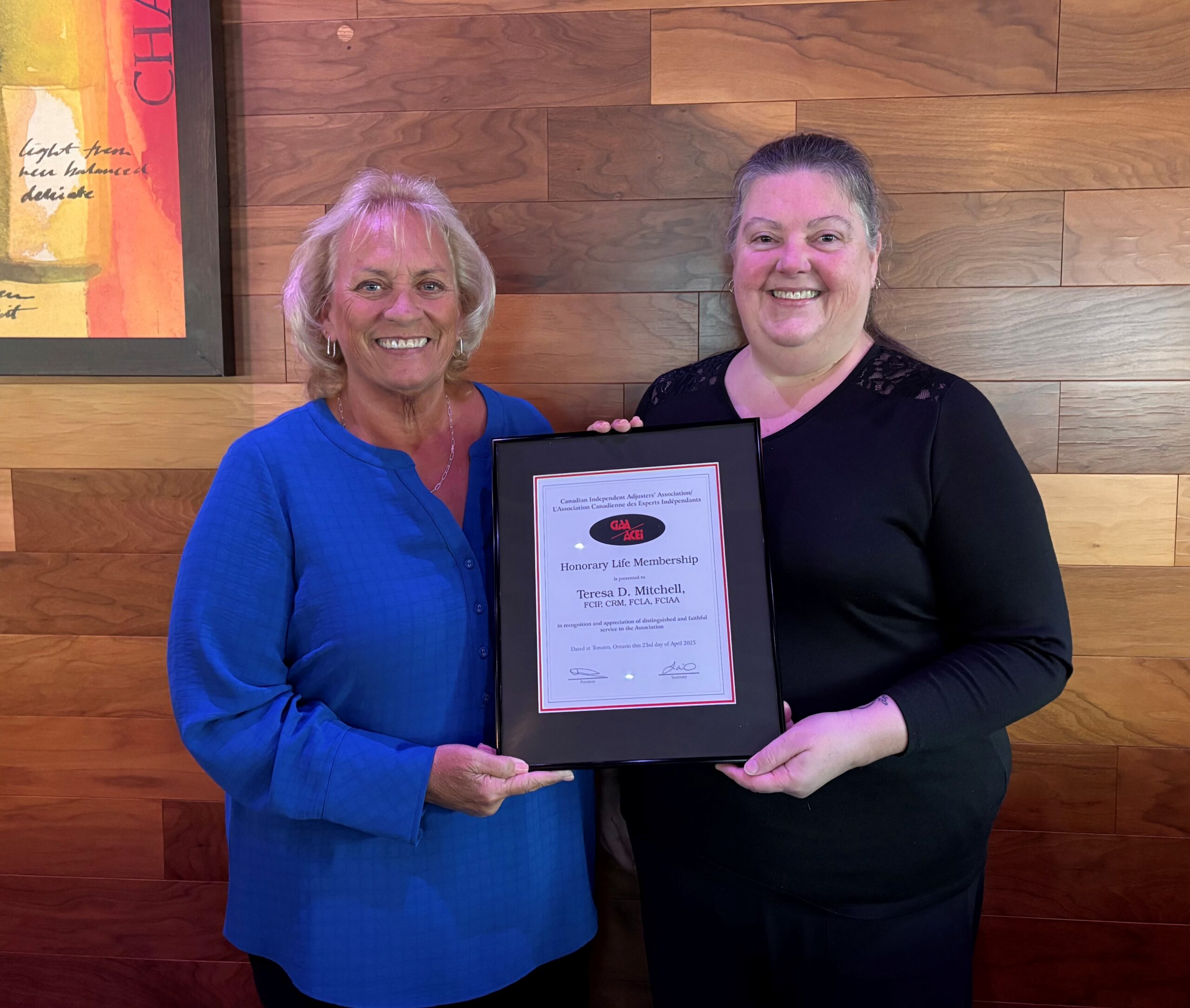 Honorary Life Membership presented to Teresa Mitchell - CIAA